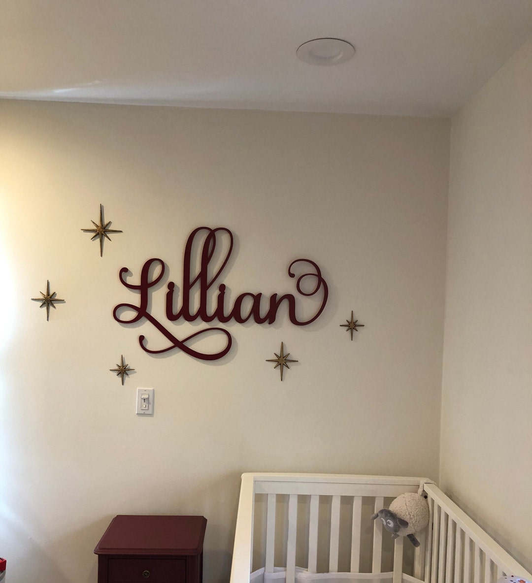 Lillian Large Baby Name Sign, Large Nursery Name Sign, Big Family Name ...