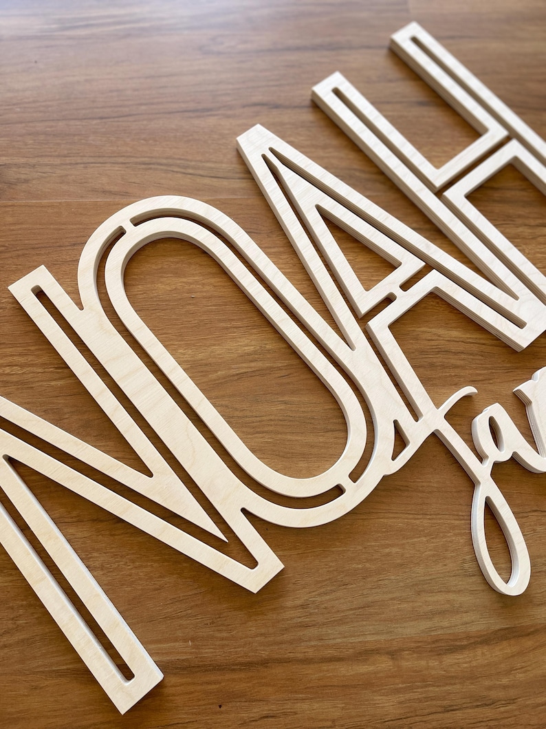Custom Boy Nursery Name Sign | Personalized Kids Room Wall Decor Wooden ...