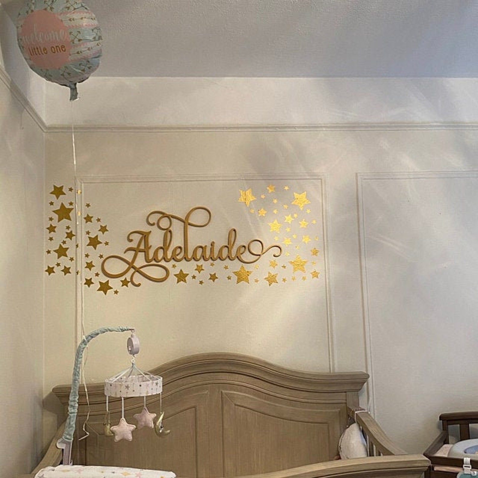 Decorative Elegant Wooden Name Wall Hanging Letters Everly - Etsy