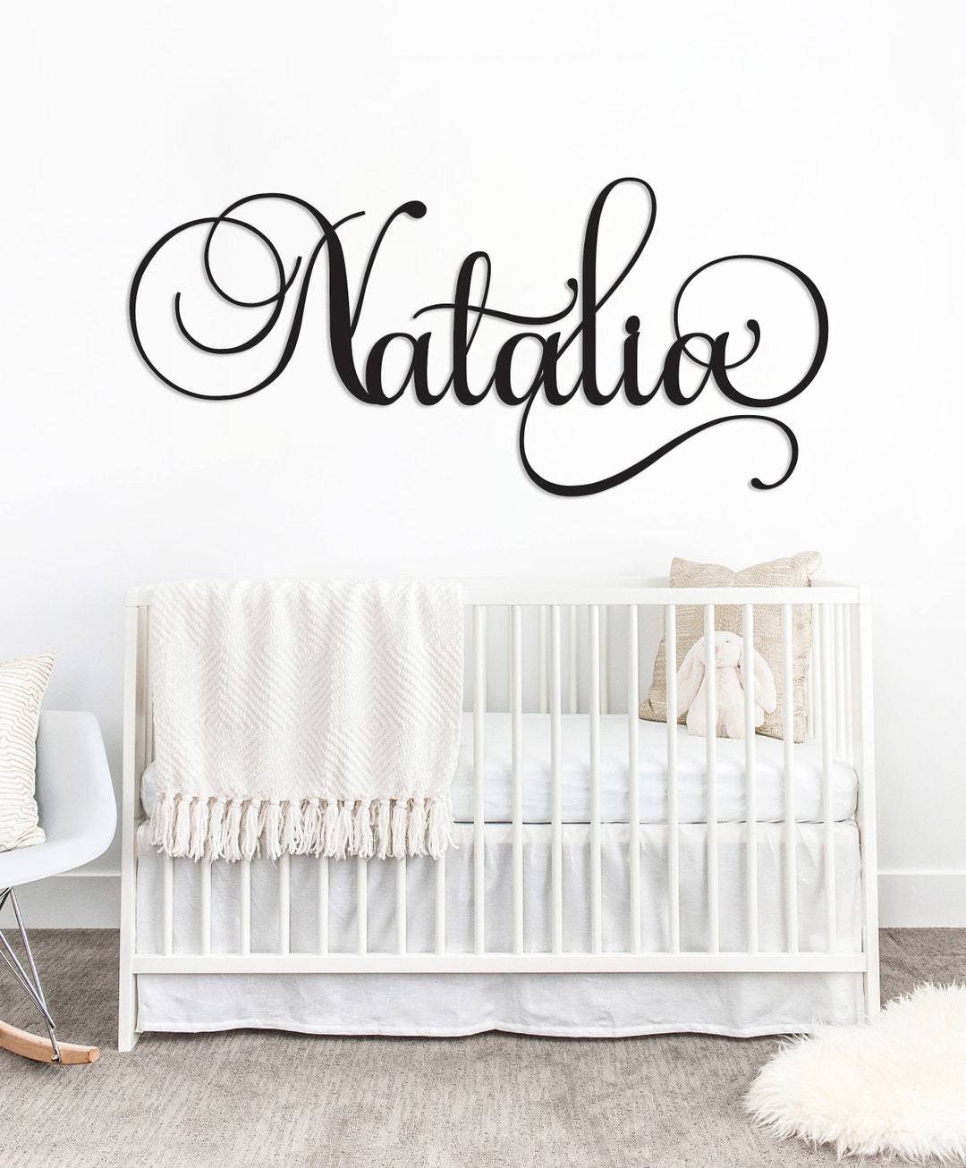 Baby Shower Gift Gender Reaveal Name Sign, Natalia Large Nursery Name ...