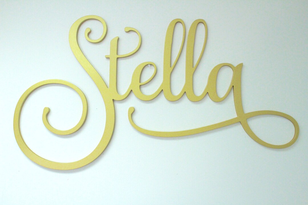 Stella Gold Name Custom, Wood Name Sign, Nursery Girl, Boy, Over Crib ...