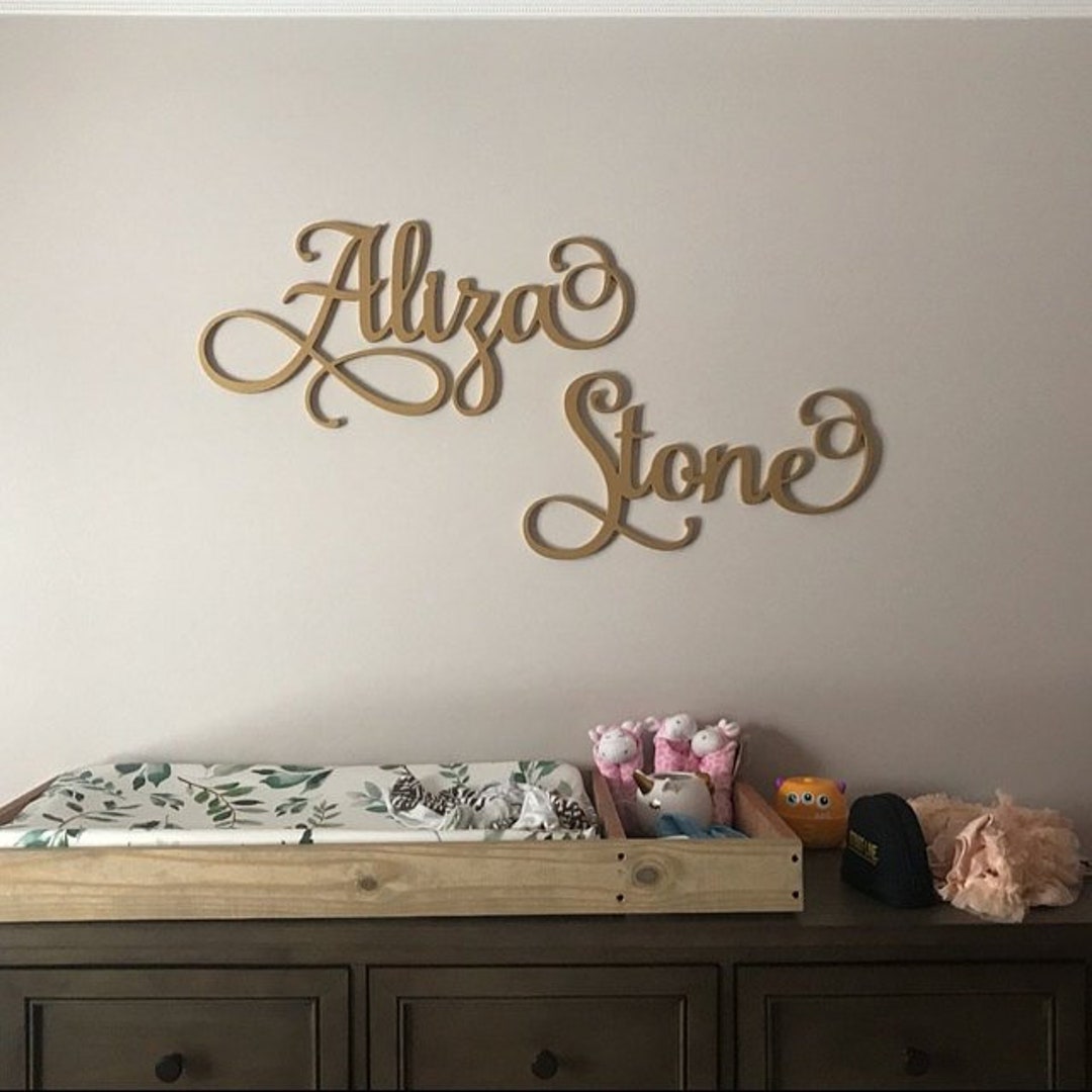 Bedroom Girl Letters Wall Hanging - Custom Name Sign Gold - Bedroom ...