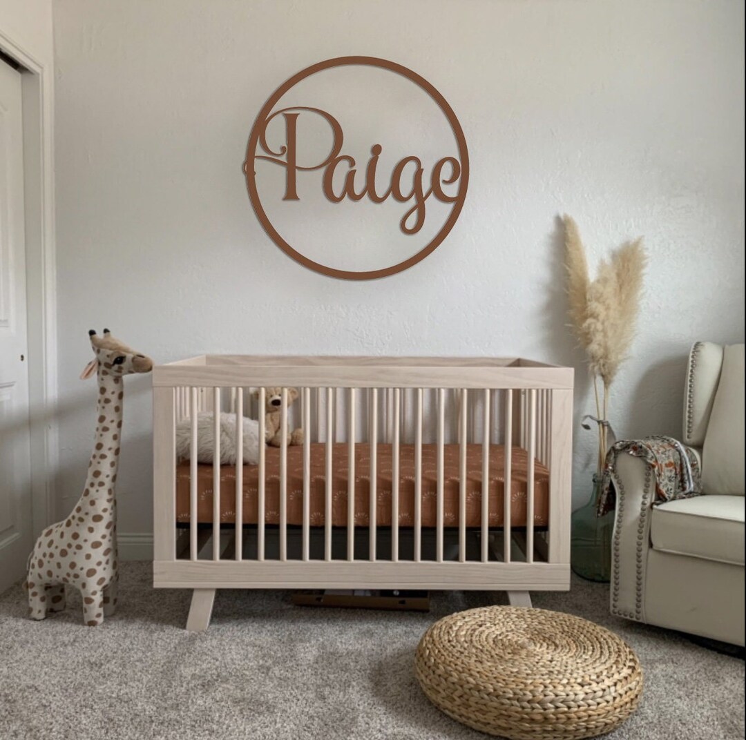 Round Baby Name Sign, Custom Baby Name Sign, Nursery Sign, Nursery ...