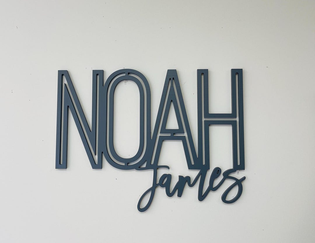 Custom Nursery Name Sign | Personalized Kids Room Wall Decor Wooden Cut ...