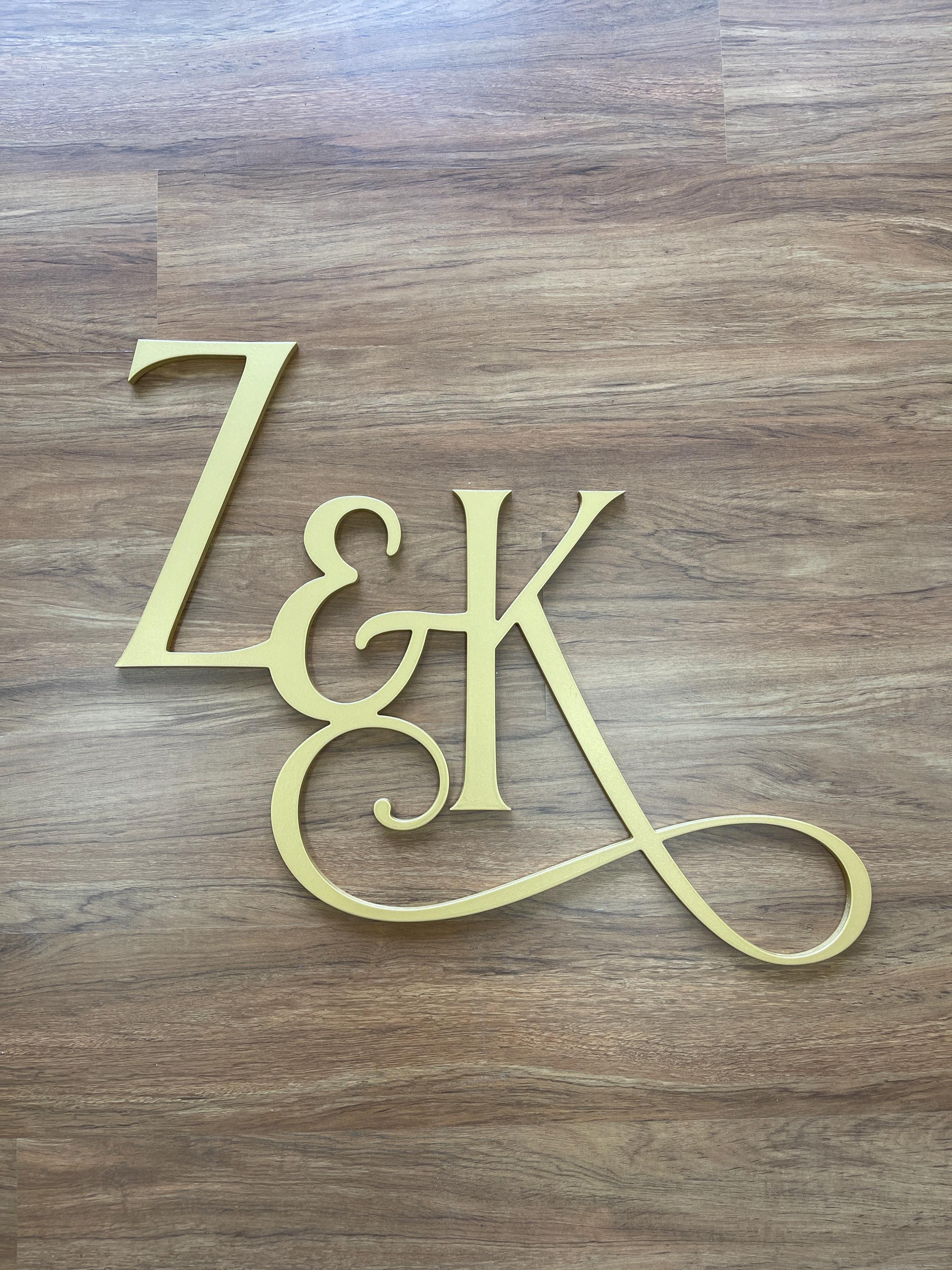 Wedding Monogram, Bride Groom Initials, Initials Backdrop Wood Sign ...