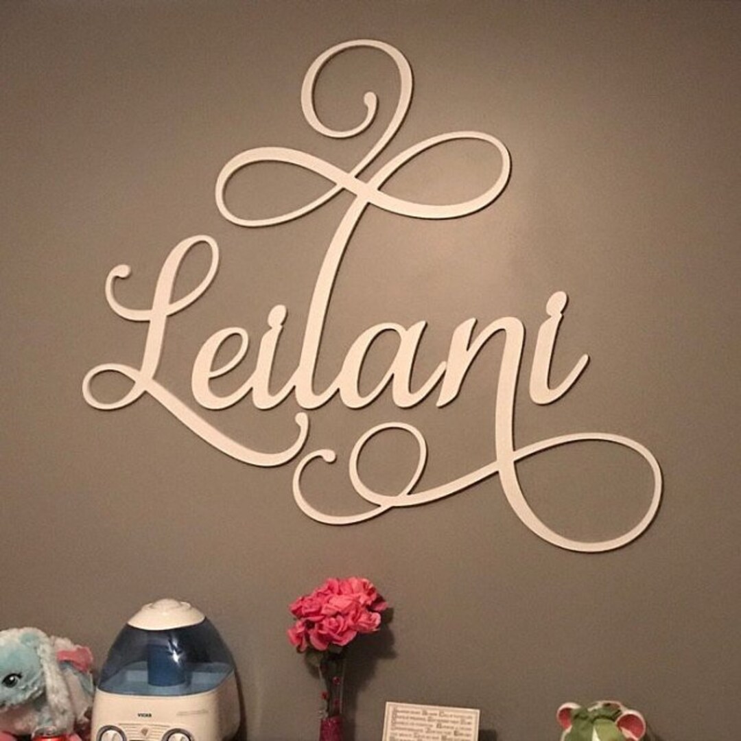 Nursery Name Sign Wall Hanging - Custom Wooden Name Above Crib ...