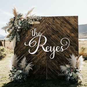 Family Name Sign | Wood Name Sign | Wedding Backdrop | Wedding Decor ...