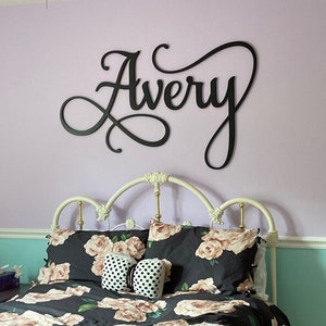 Custom Large Avery Nursery Name Cutout Custom Wood Wall Name Sign Wall ...