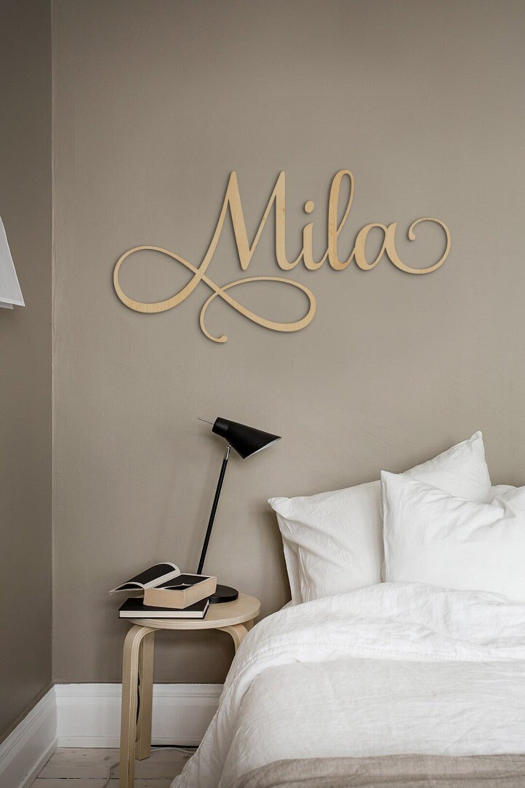 Girls Nursery Wood Name Sign Mila, Custom Baby Name Sign, Baby Name ...