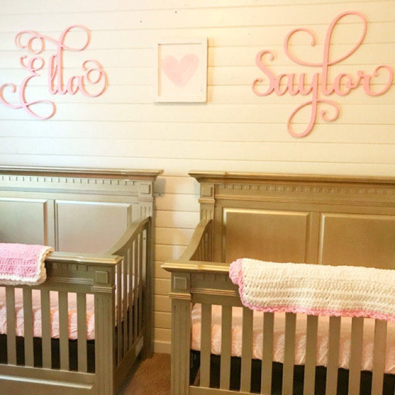 Twins Nursery Names Bedroom Sign Sibling Shared Room Sign - Etsy