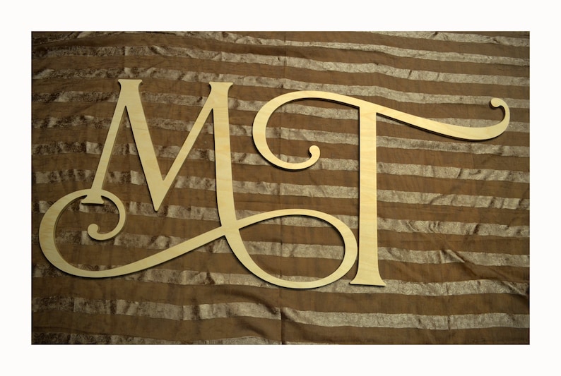 Wooden Monogram Initials Wooden Signs Wall Decor Wooden - Etsy