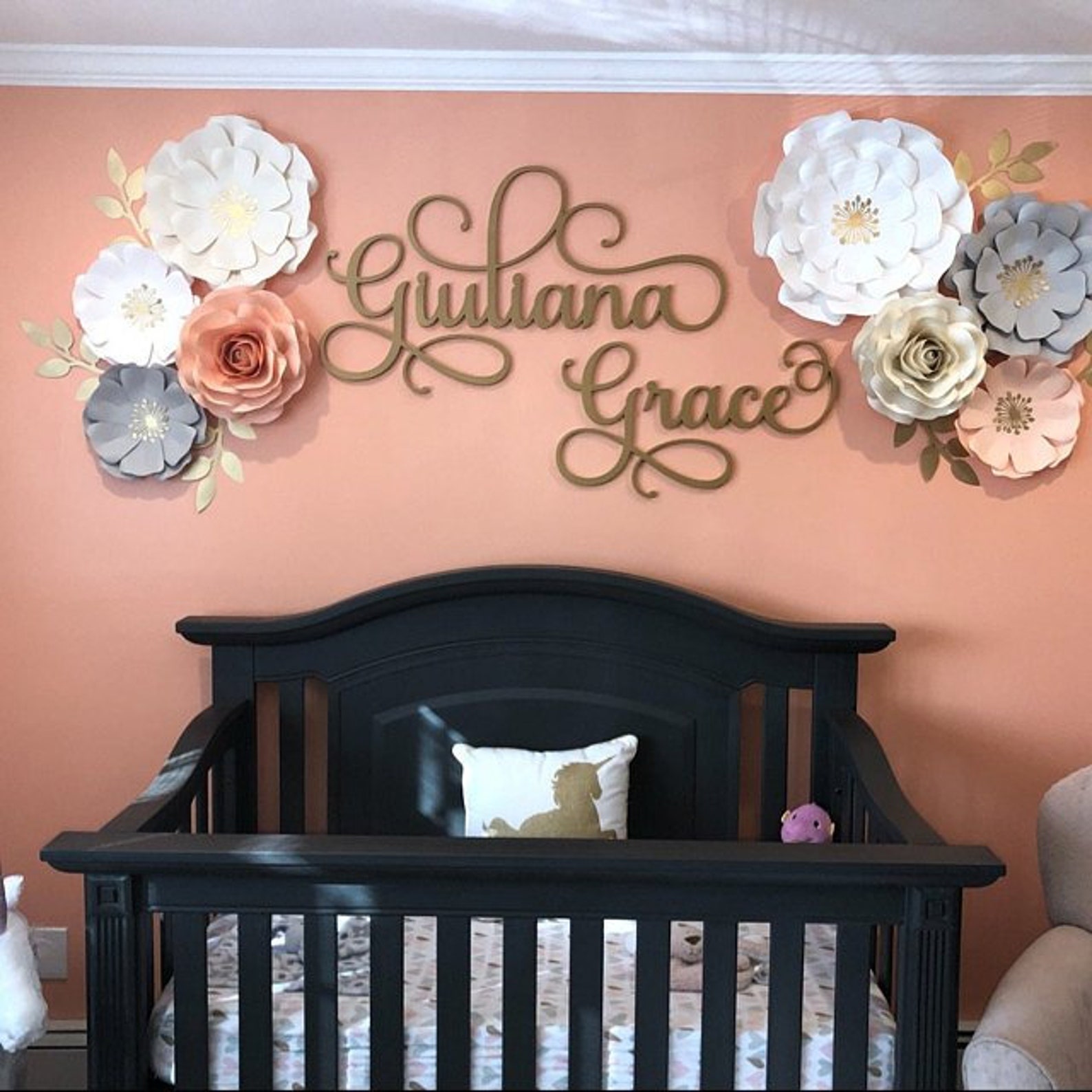 Girls Nursery Name Sign, Custom Baby Name Sign, Baby Name Decor ...