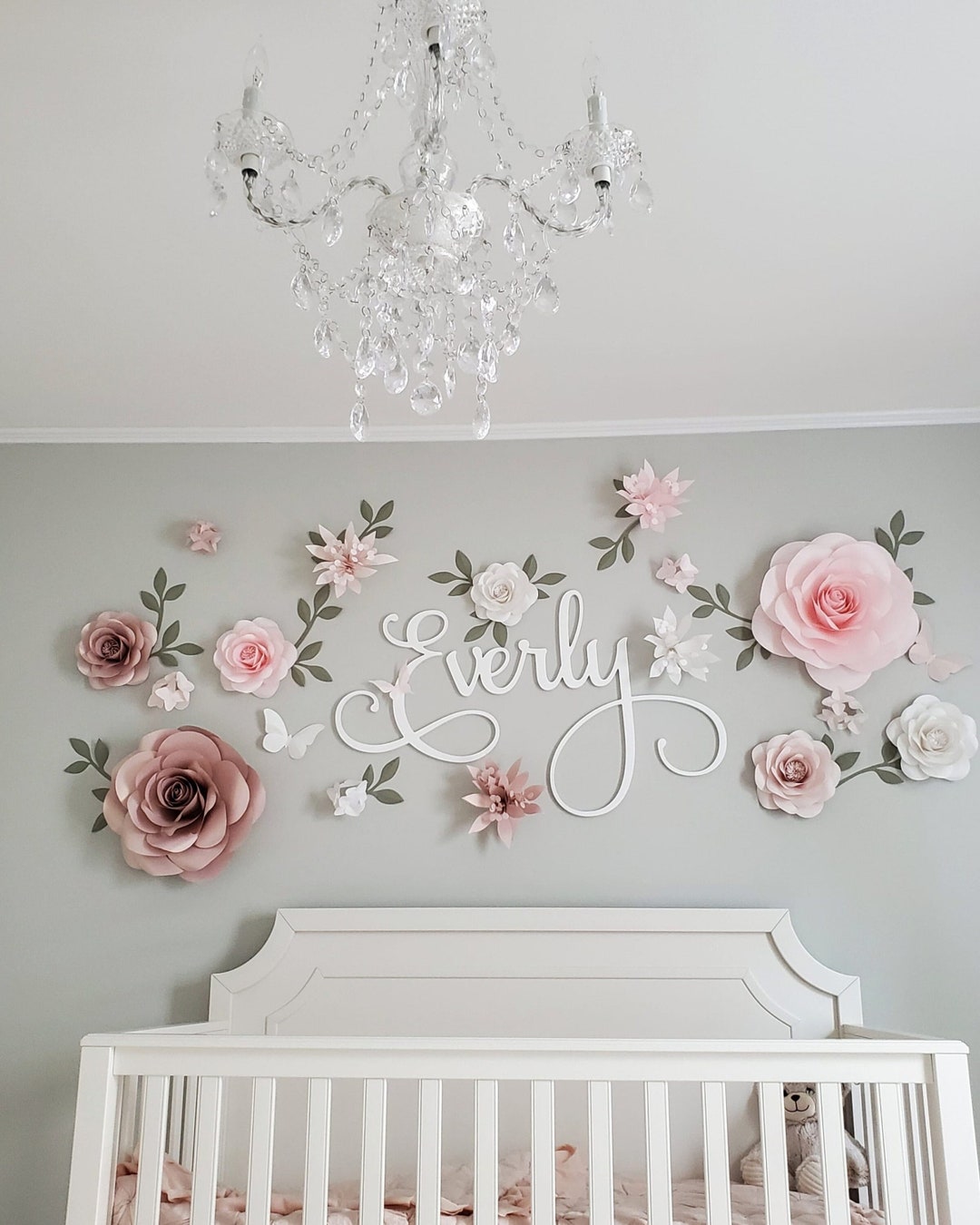 Decorative Elegant Wooden Name Wall Hanging Letters Everly Name Nursery ...