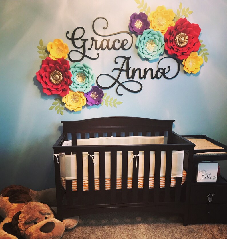 Baby Name Sign Over the Crib Sign Wooden Name Sign Wall | Etsy