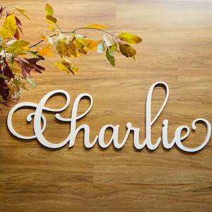 Custom Wood Name Wall Hanging Girls Room Decor, Charlie Name Sign Above ...
