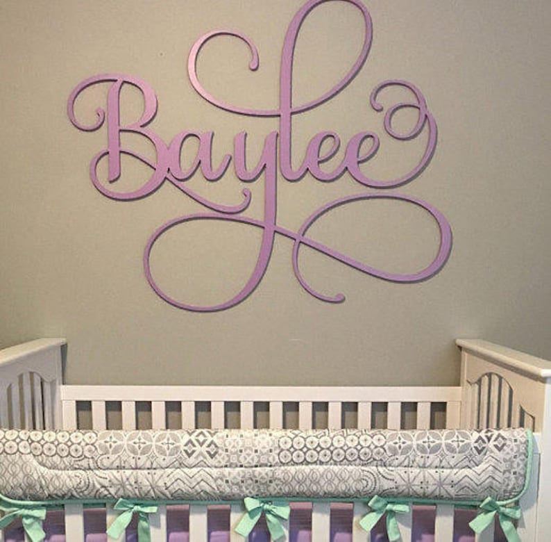 Baby Name Sign - Name Cutout Above Crib - Wood Name Wall Hanging ...