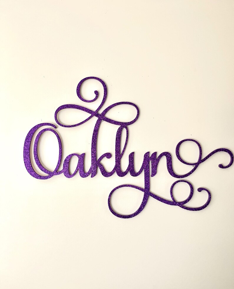 Gold Nursery Name Cutout - Custom Wood Wall Name Sign Wall Hanging ...