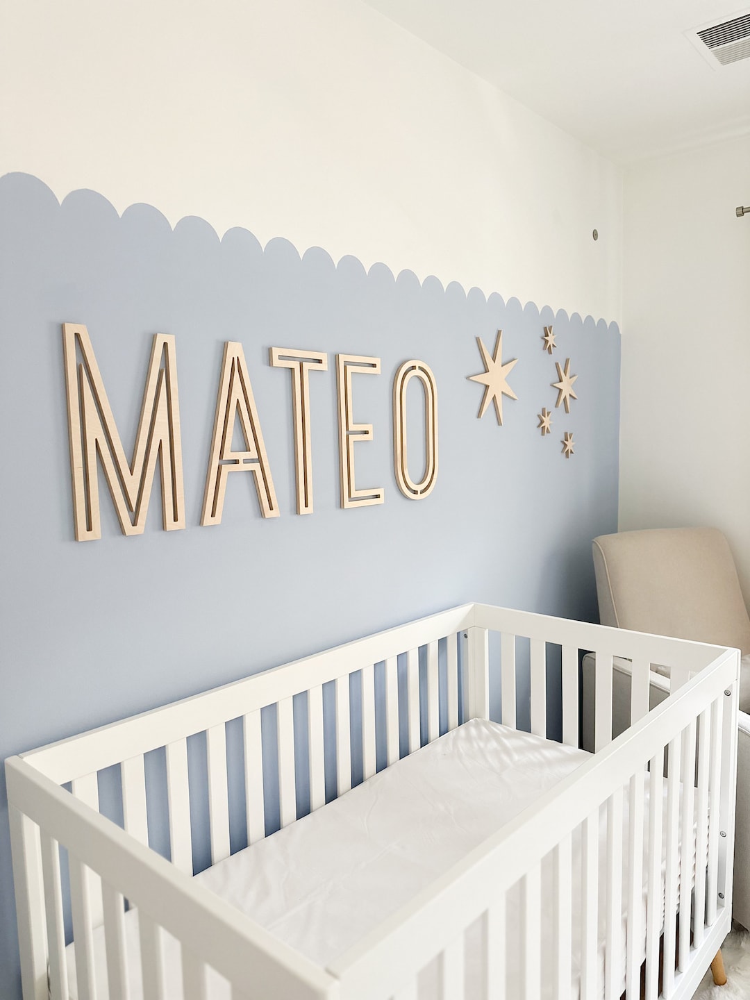 Nursery Name Sign for BOY | Big Name Sign • Boy Nursery Name Sign ...