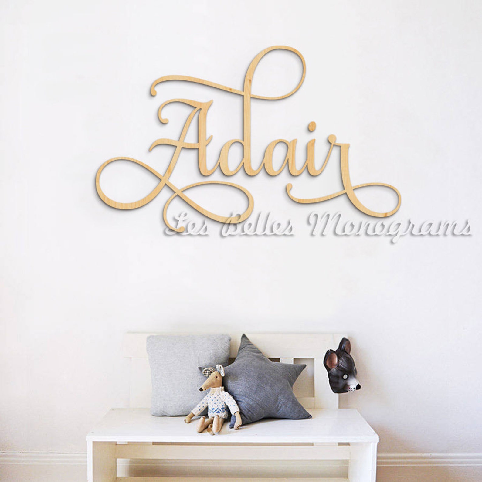 Decorative Elegant Wooden Name Wall Hanging Letters Everly - Etsy