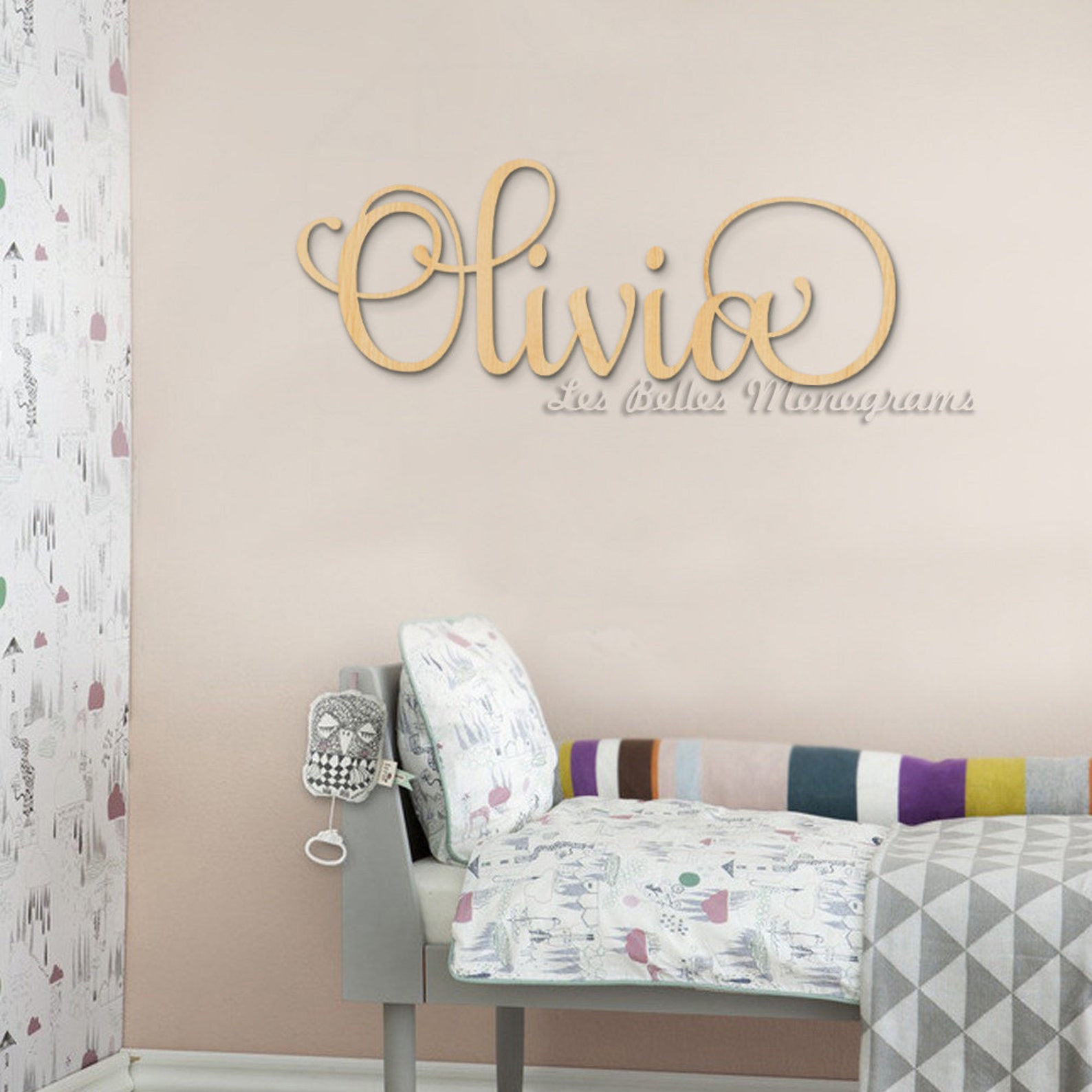 Decorative Elegant Wooden Name Wall Hanging Letters Everly - Etsy