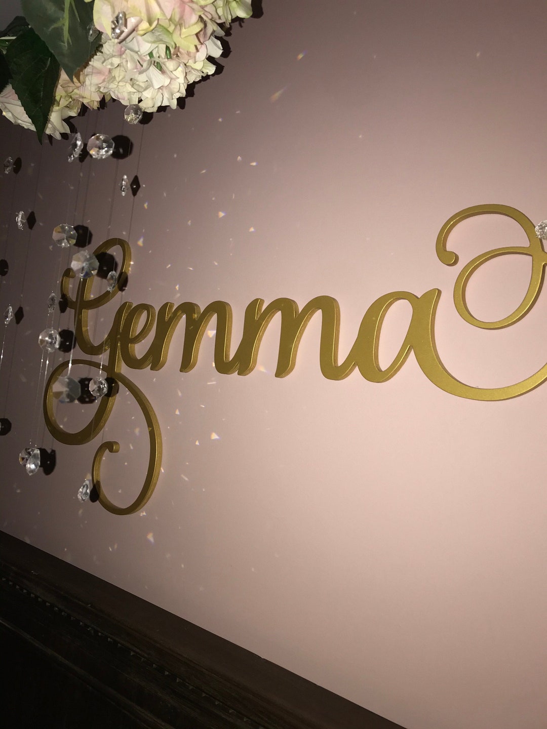 Shimmer Gold Name Sign Gemma Letter Wall Art Design | Kids Room Art ...