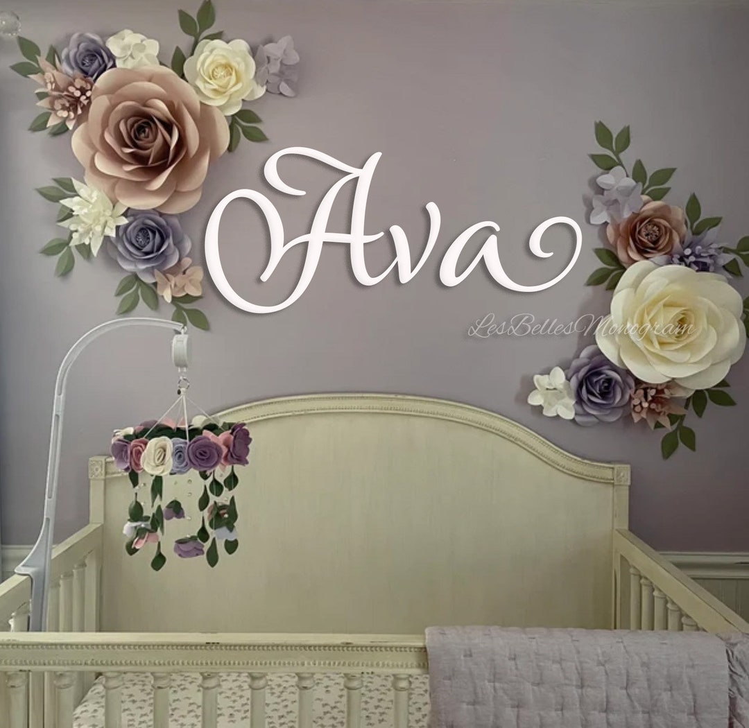 Girls Nursery Decor Name Sign, Custom Baby Name Sign, Baby Name Decor ...