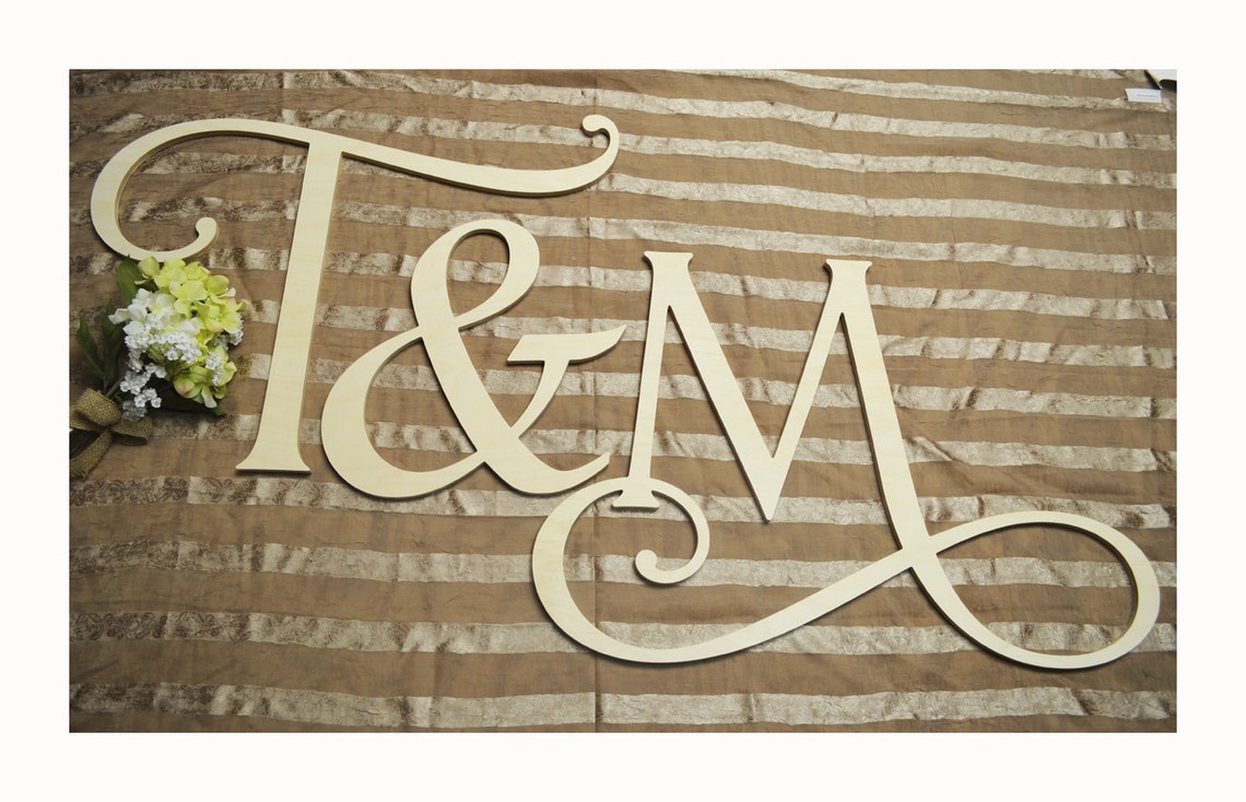 Wooden Monogram Initials Wooden Signs Wall Decor Wooden - Etsy