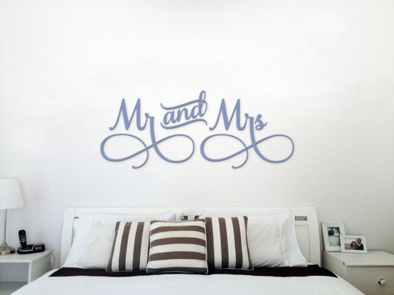 Mr And Mrs Wall Decor Letter Couples Initials With Heart, Personalized