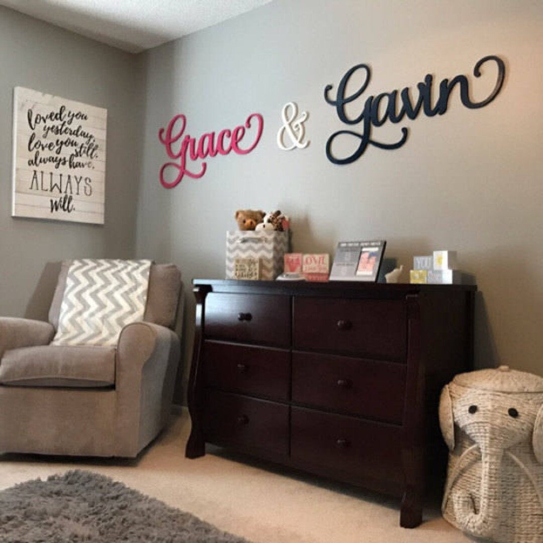 Twins Nursery Names Bedroom Sign Sibling Shared Room Sign - Etsy