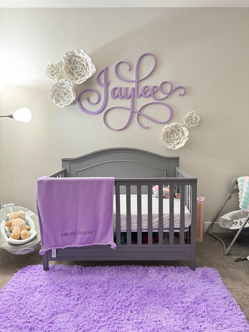 Custom Wood Name Signs - Large Wooden Name Plate Wall Hanging - Nursery ...