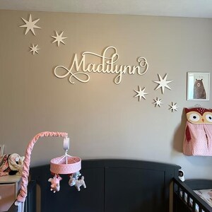Baby Name Sign - Over the Crib Sign - Wooden Name Sign Wall Hanging ...