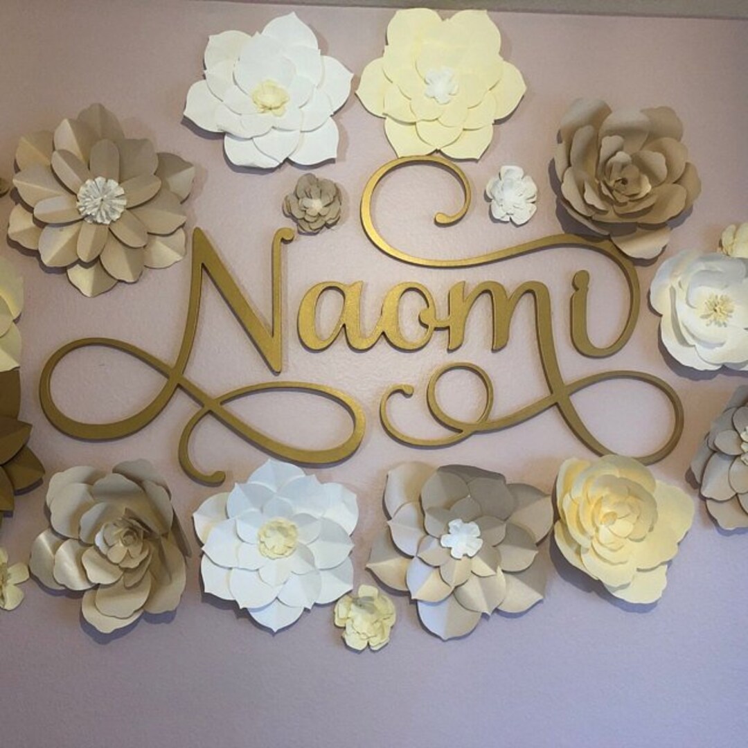 Bedroom Sign Girl Letters Wall Hanging - Custom Name Sign Gold ...