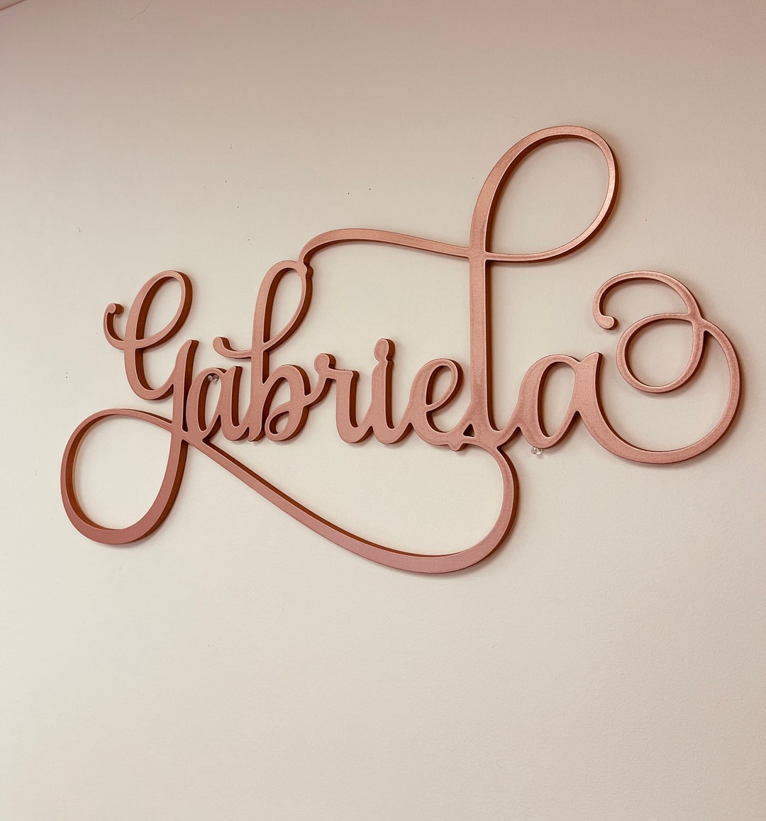 Rose Gold Shimmer Name Sign | Letter Wall Art Design | Kids Room Art ...
