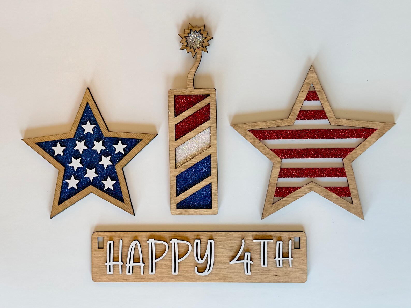 4th of July Shelf Sitter Insert | Interchangeable Add On - Etsy