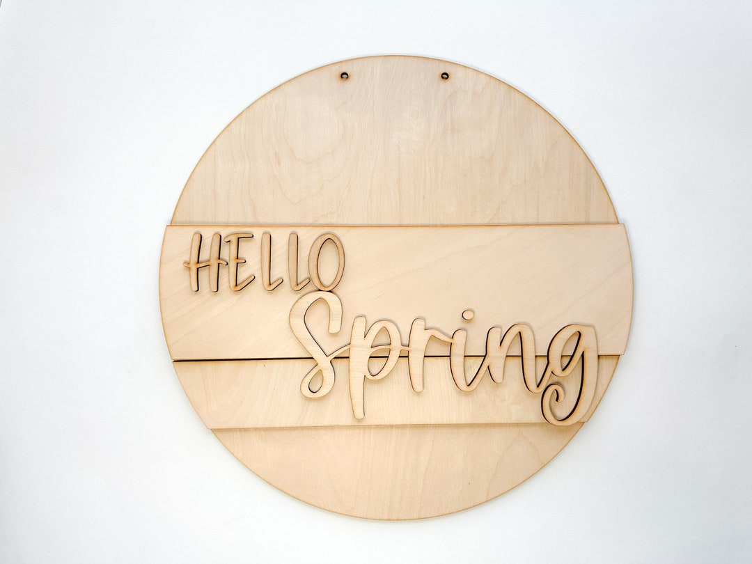 Hello Spring Simple Door Hanger DIY Kit | Unfinished | Paint Your Own ...