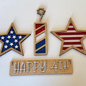 4th of July Shelf Sitter Insert | Interchangeable Add On - Etsy