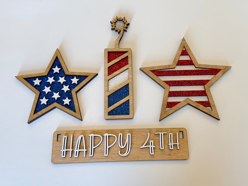 4th of July Shelf Sitter Insert | Interchangeable Add On - Etsy