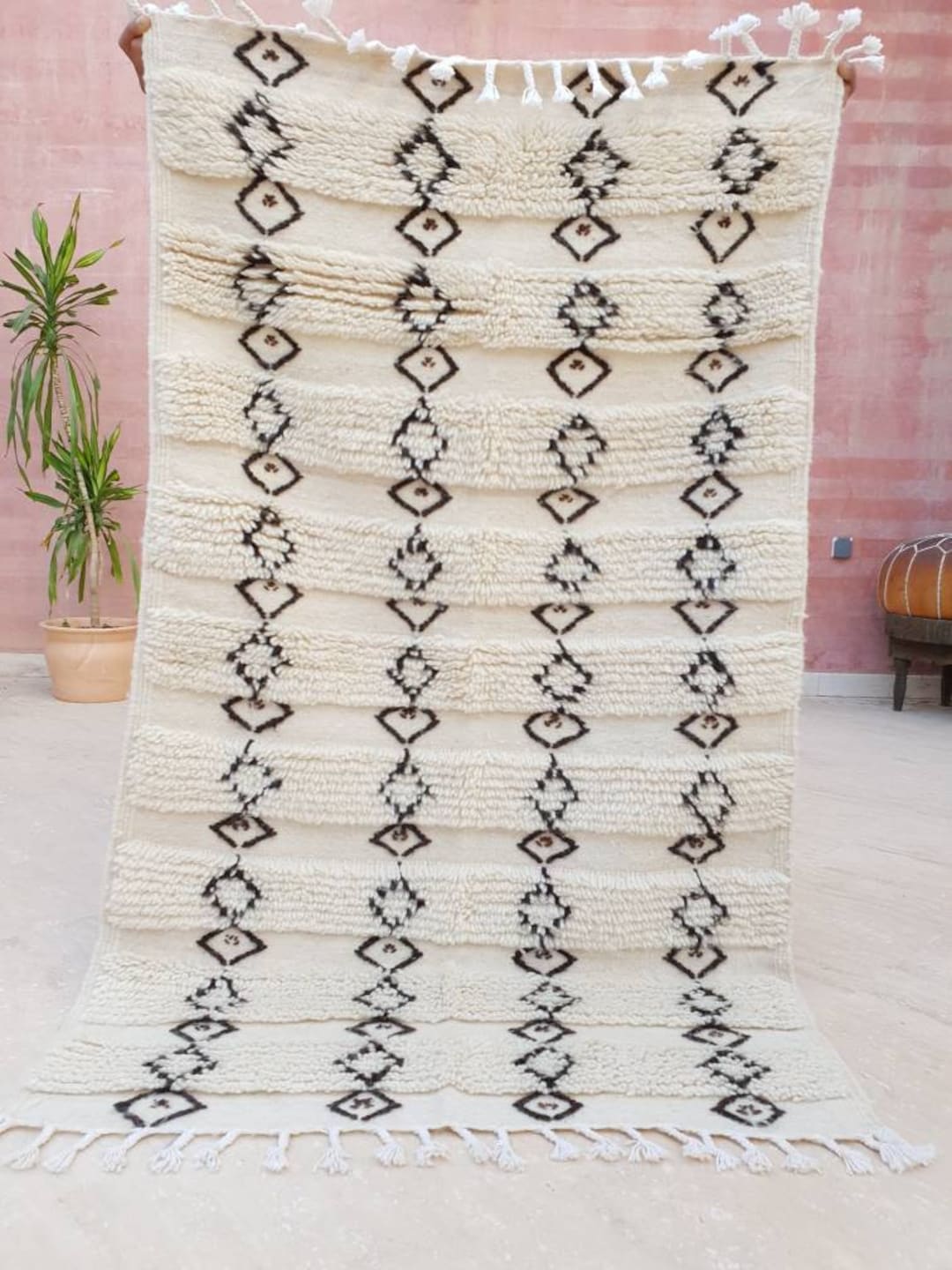 Moroccan Rug, Fine Unique Berber Wool Rug 3x5 , Bedroom Rug Living Room ...