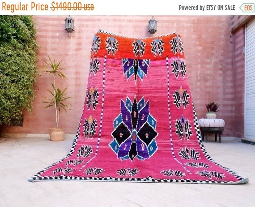 50% OFF CLOSING SALE Gorgeous Moroccan Rug, Hot Pink Berber Rug 5.9x9 ...