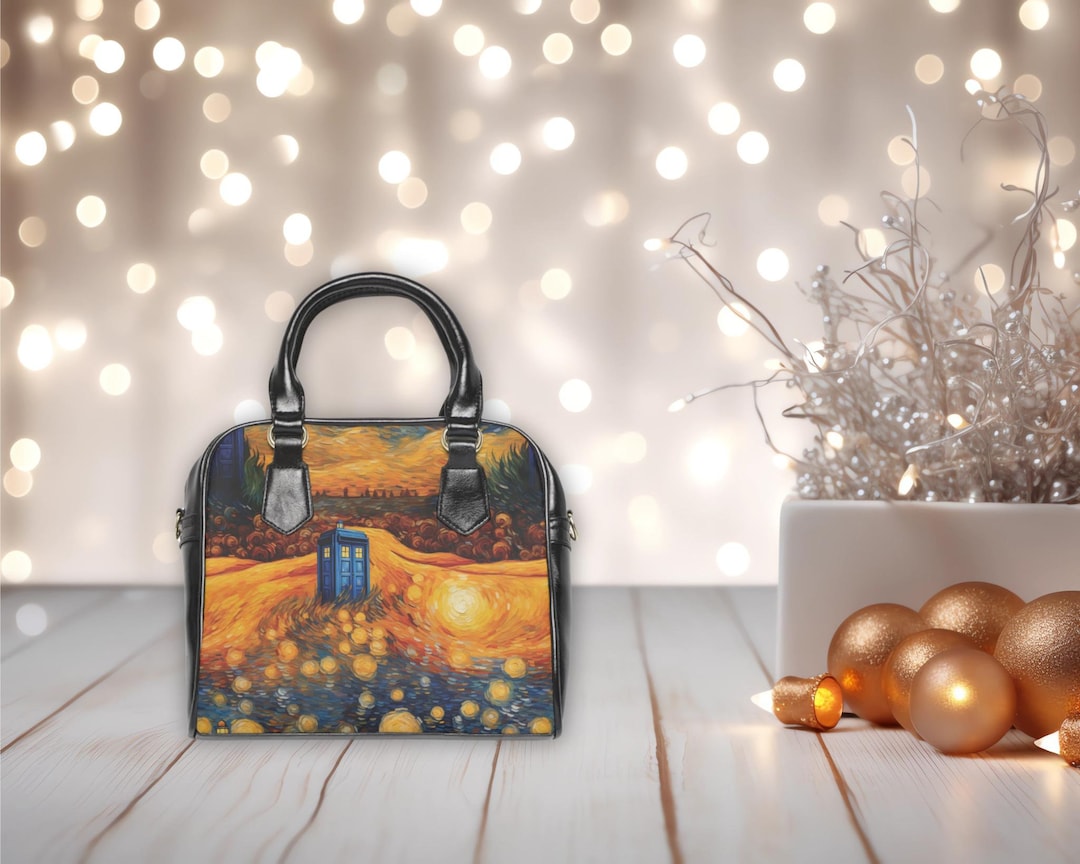 TARDIS Doctor Who Bag, Shoulder Purse, Van Gogh-style TARDIS in a Field ...