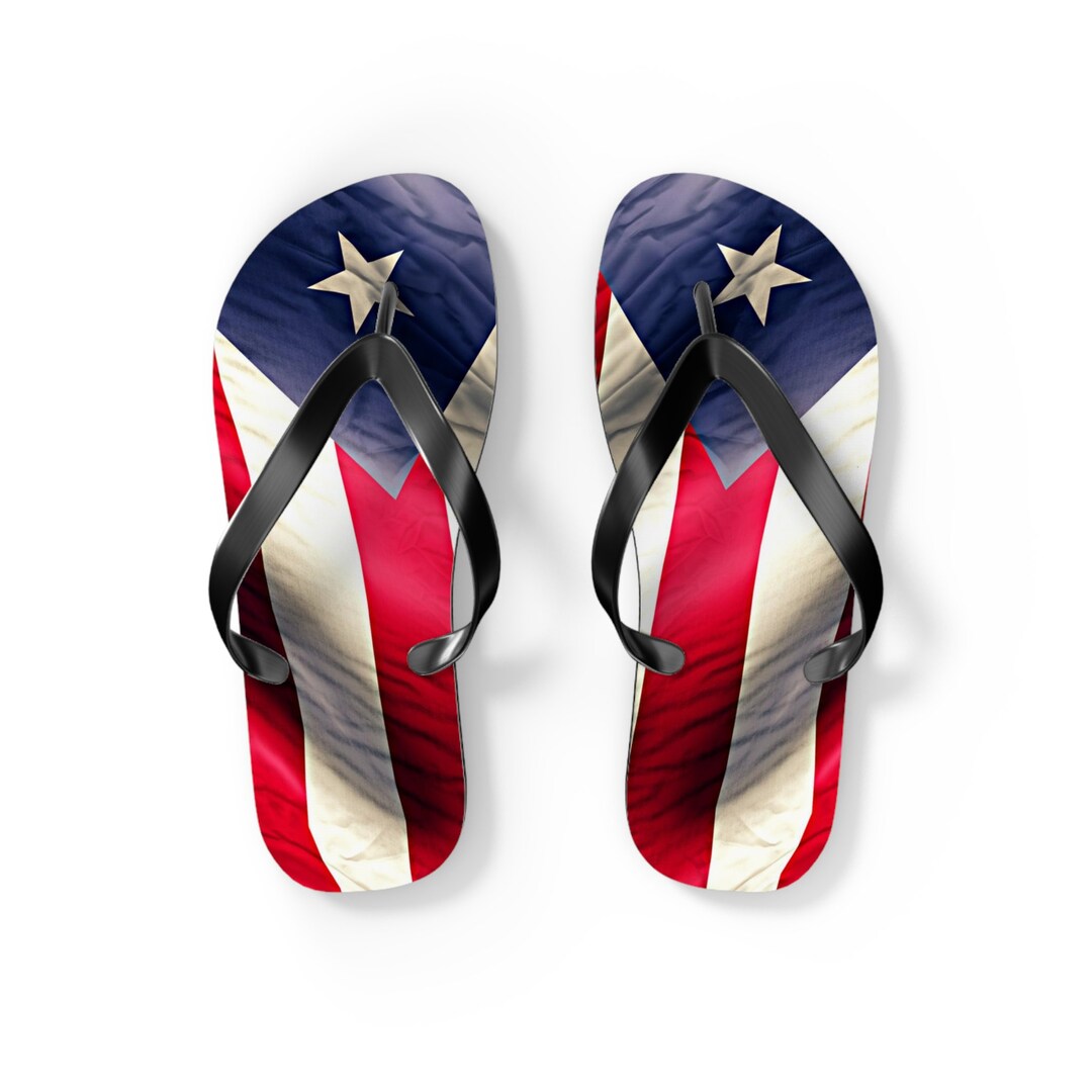 La Chancla Lite Flip Flops - Puerto Rican Flag - Etsy