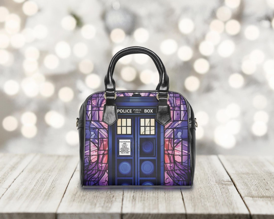 Stained Glass TARDIS Doctor Who Bag, Shoulder Purse, Bad Wolf Graffiti ...