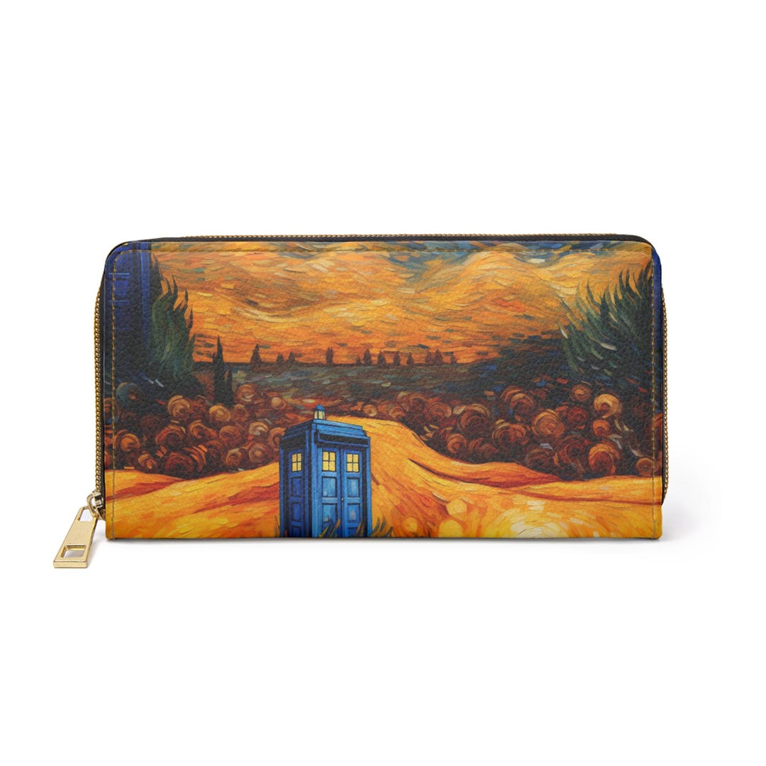 Van Gogh Starry Night TARDIS Zipper Wallet | Doctor Who Art Print - Etsy