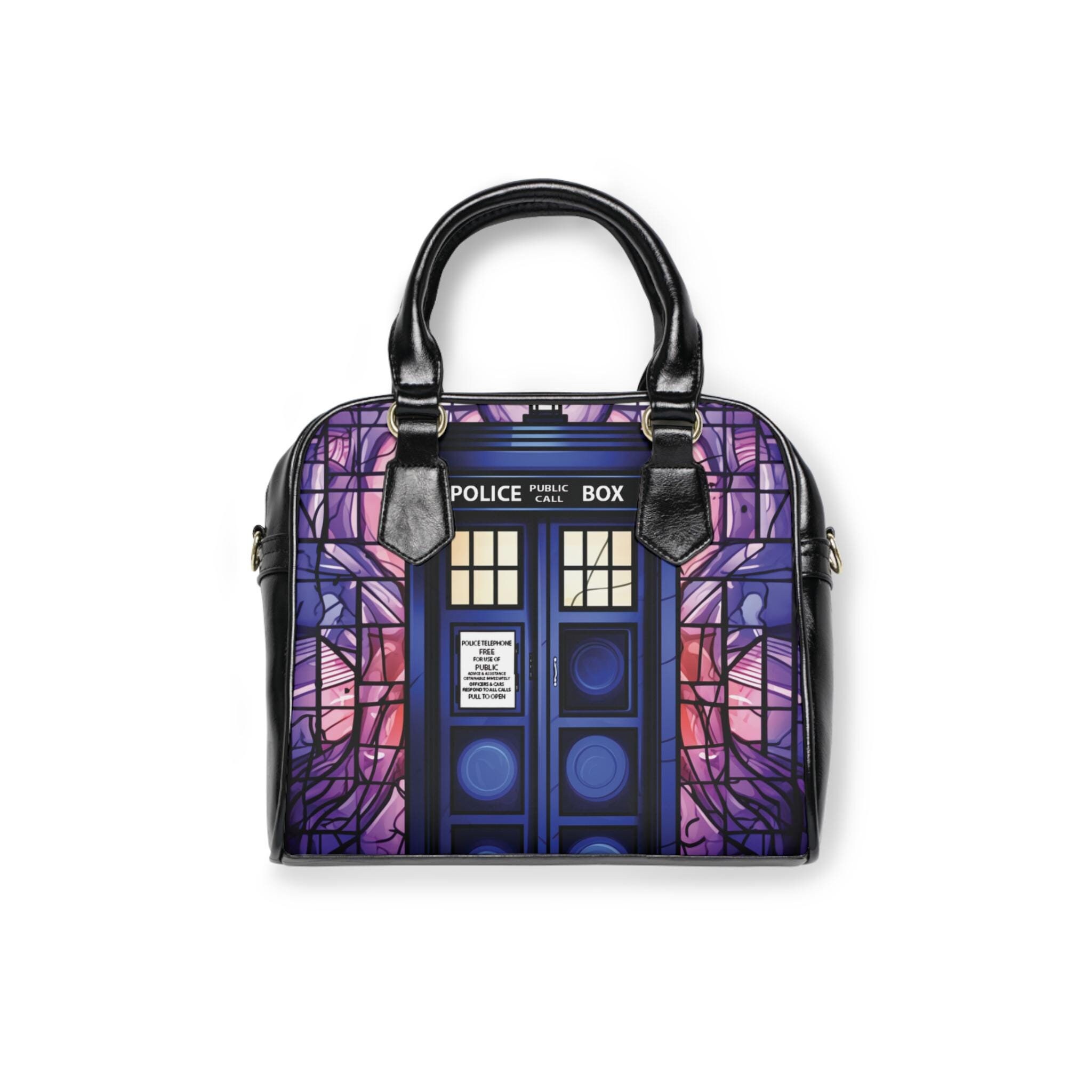 Stained Glass TARDIS Doctor Who Bag, Shoulder Purse, Bad Wolf Graffiti ...