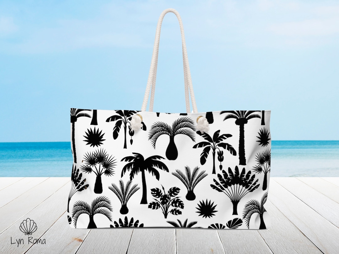 Tropical Palm Tree Extra Large Beach Bag. Rope Handle Tote Bag ...