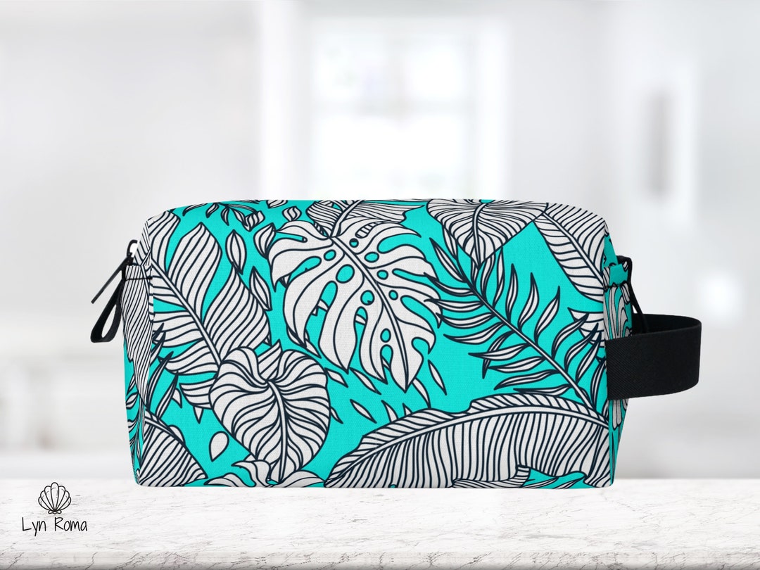 Tropical Palm Leaf Print, Personalized Toiletry Bag, Travel Bag ...