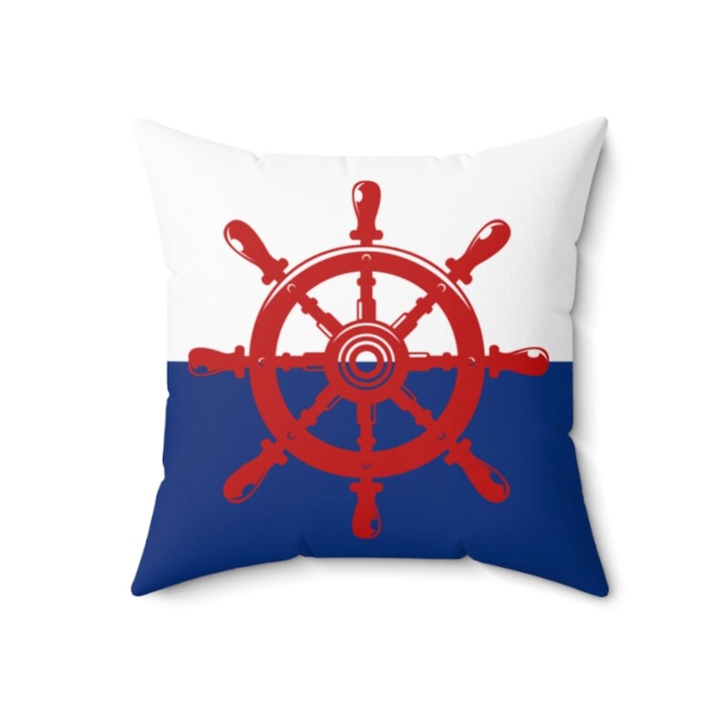 Nautical Pillows and Covers. Red Anchor Ships Wheel Crossed - Etsy