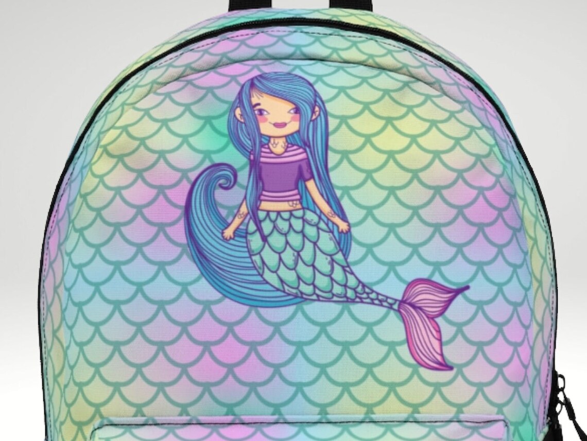 Mermaid Backpack. Mermaid Scales. Personalized Backpack - Etsy