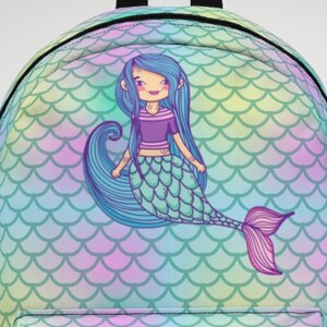 Mermaid Backpack. Mermaid Scales. Personalized Backpack 18" X 13" X 5 ...