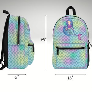 Mermaid Backpack. Mermaid Scales. Personalized Backpack 18" X 13" X 5 ...